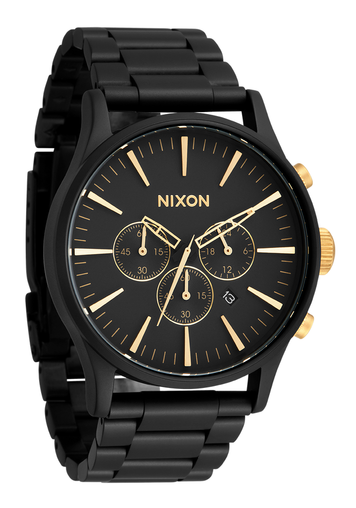 Sentry Chrono Watch | Matte Black / Gold | Men's Stainless Steel – Nixon AU