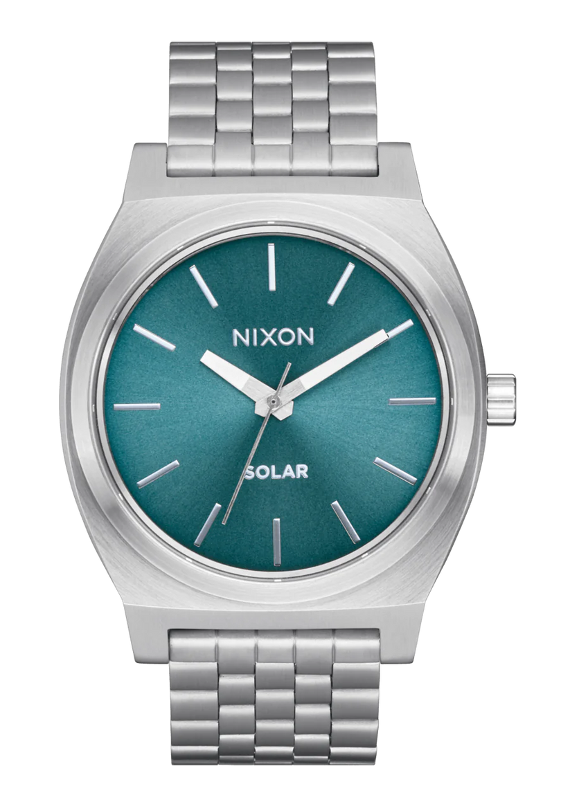Time Teller Solar Watch | Silver / Dusty Blue Sunray | Unisex Light ...