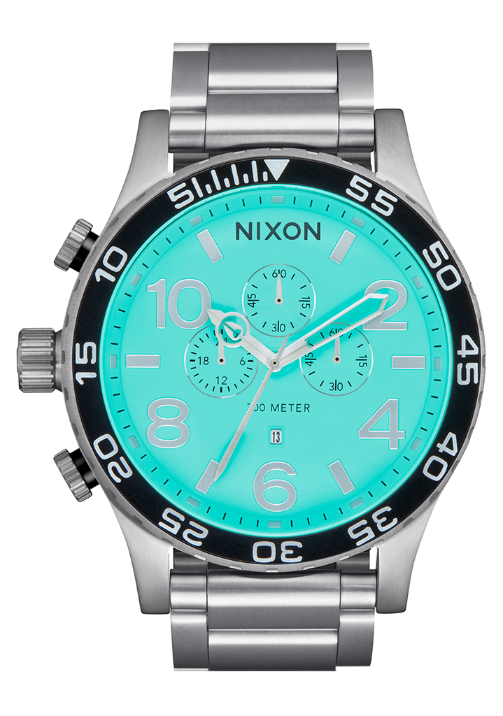 51-30 Chrono Watch | Silver / Turquoise | Men's Stainless Steel – Nixon AU