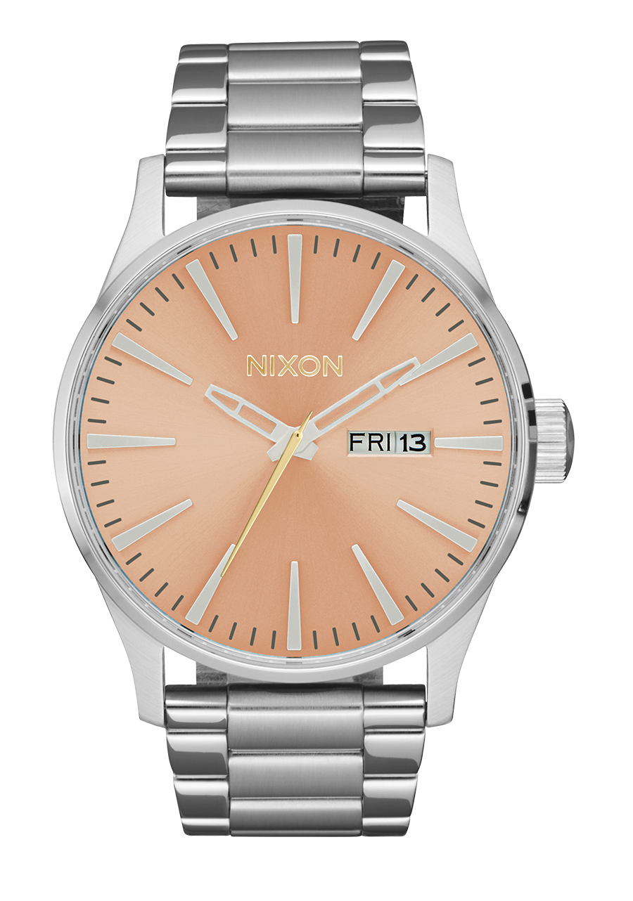 Sentry Stainless Steel Watch | Silver / Coral | Unique Wristwatch ...